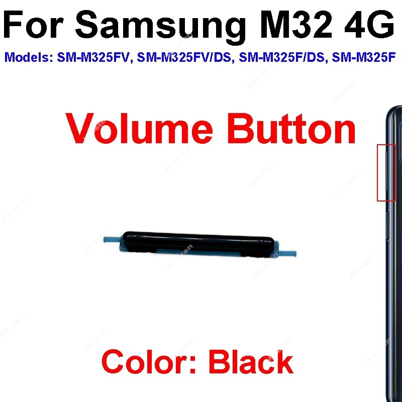 Кнопка регулировки громкости (вверх/вниз) для Samsung Galaxy M12, M22, M42, M32, M52, M62, M127, M225, M325, M426, M526, M625 – запчасть для ремонта