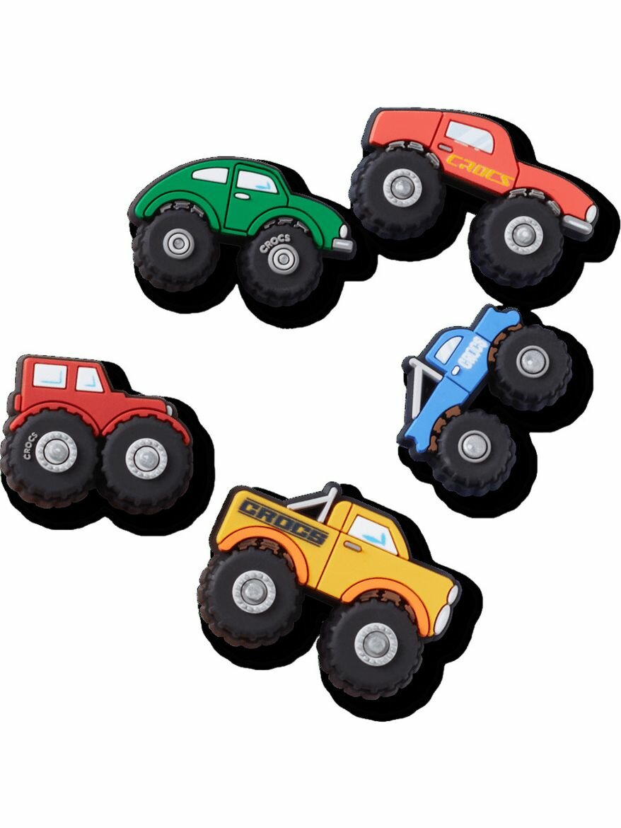 Джиббитс Crocs Monster Truck 5 Pack зеленый; красный; желтый; оранжевый; голубой 100% полимер 10016042