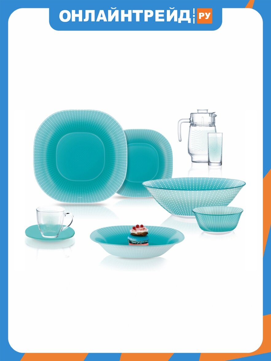 Столовый набор Luminarc CARINA POP ART TURQUOISE 44 предмета (V2712)
