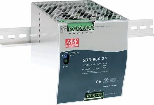 Блок питания MEAN WELL SDR-960-24 Блок питания импульсный 960Вт 24В DC 24-28В DC 40А 180-264В AC 1шт