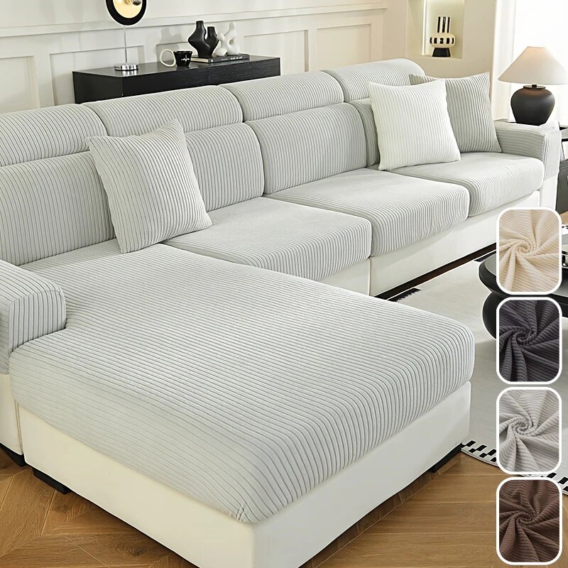 Коричневый эластичный чехол на диван Jacquard, Color 04, 1pc S — фото 1