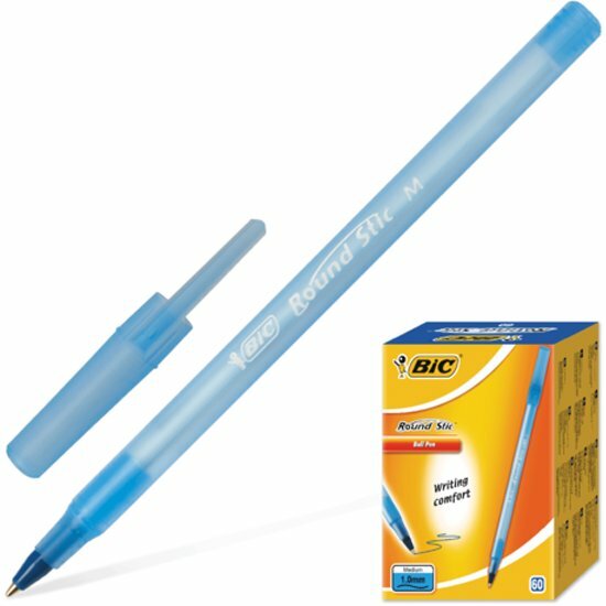 Ручка шариковая Bic "Round Stic", синяя, 1мм