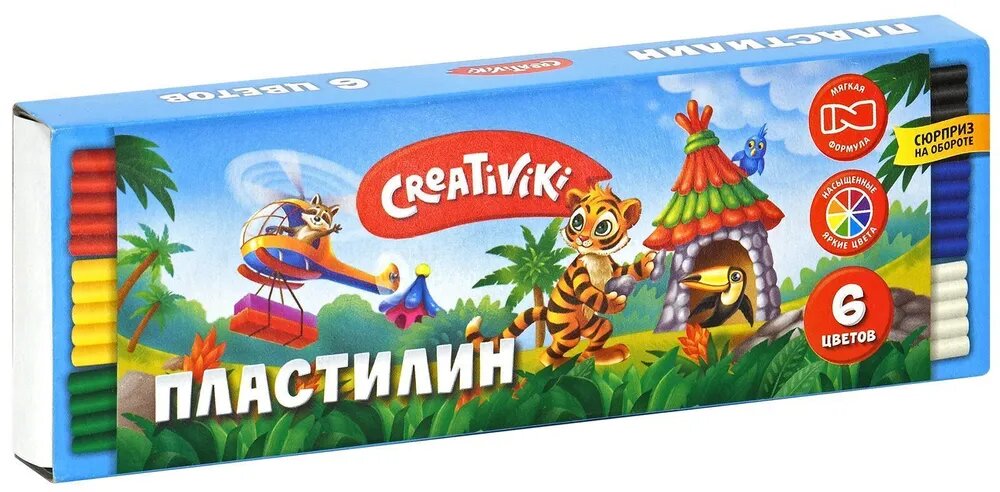 Пластилин Creativiki 6 цветов