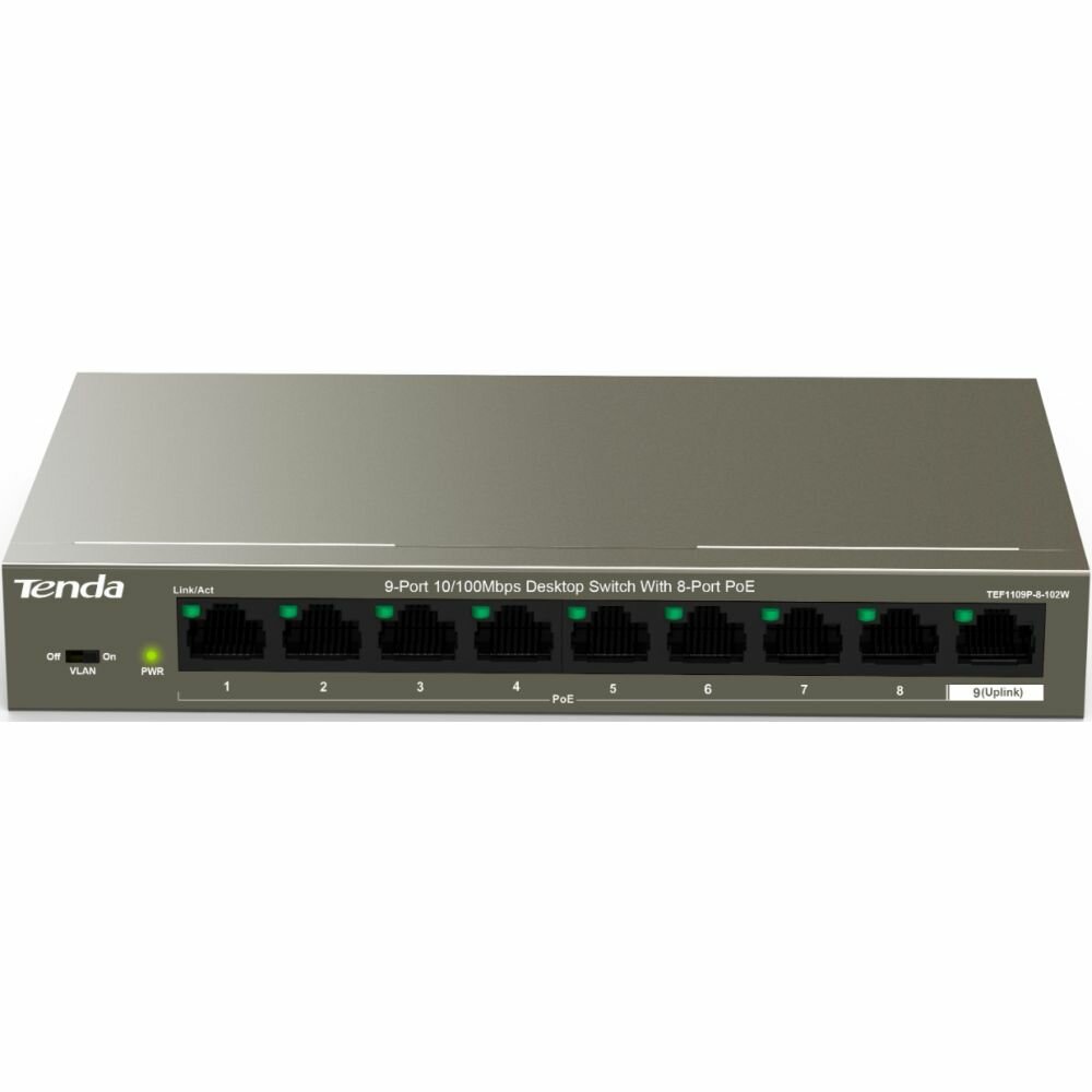 Коммутатор Tenda TEF1109P-8-102W