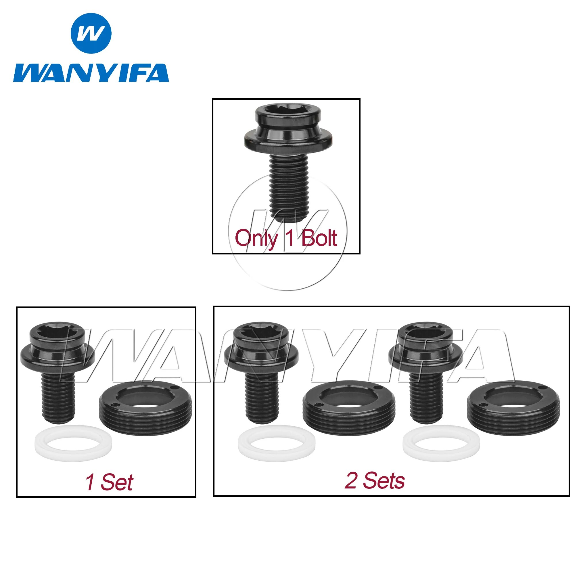 Титановый болт Wanyifa M8x15 мм для велосипеда Черный, Black, Only 1 Bolt