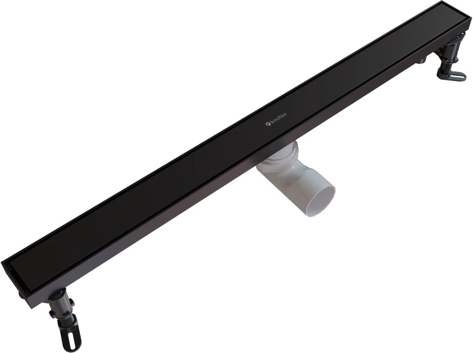 Душевой трап (лоток) Knotlor Terra SDRW0700BL 70 см, с решеткой, 2 в 1 под плитку, черный матовый