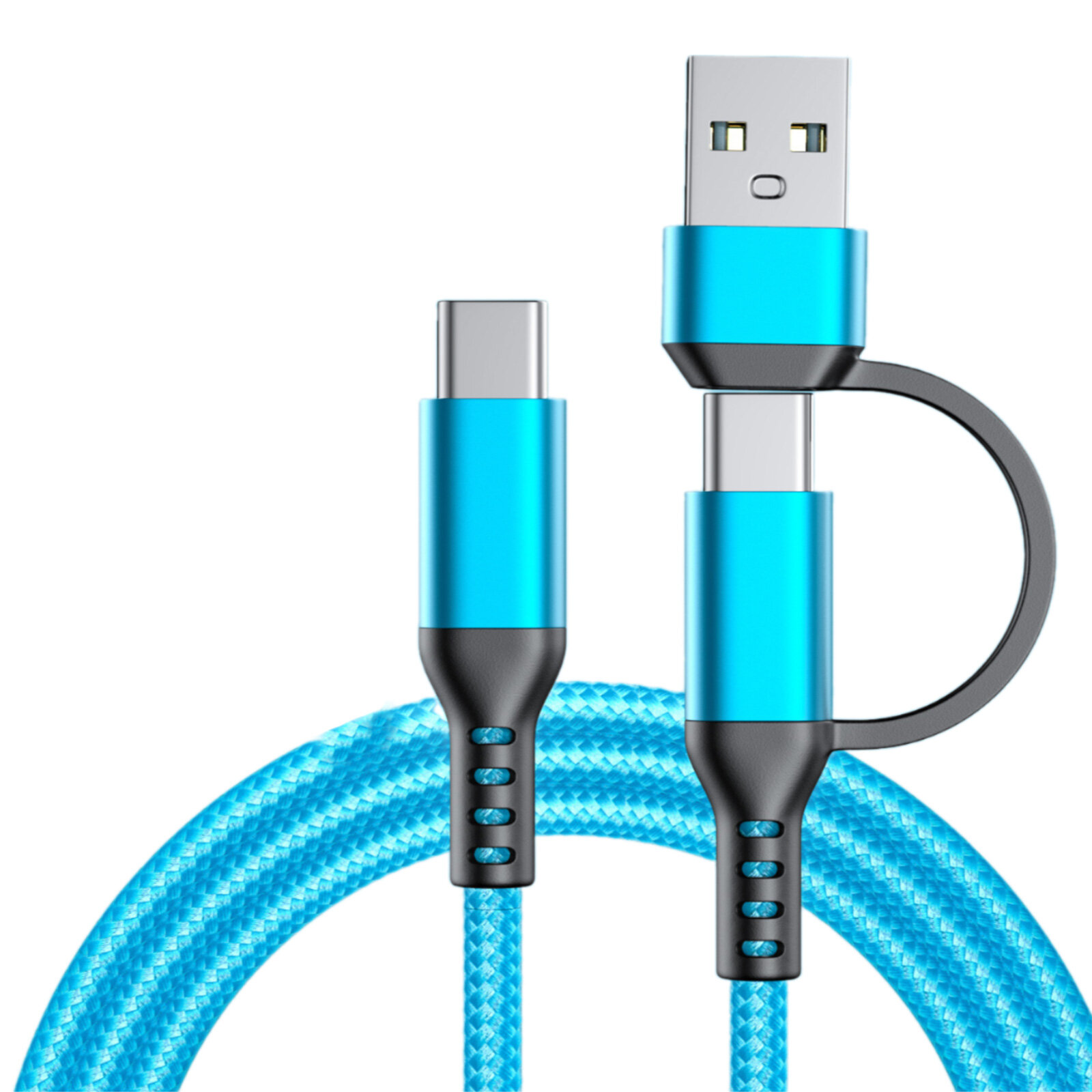 Нейлоновый плетеный USB C кабель для передачи данных
