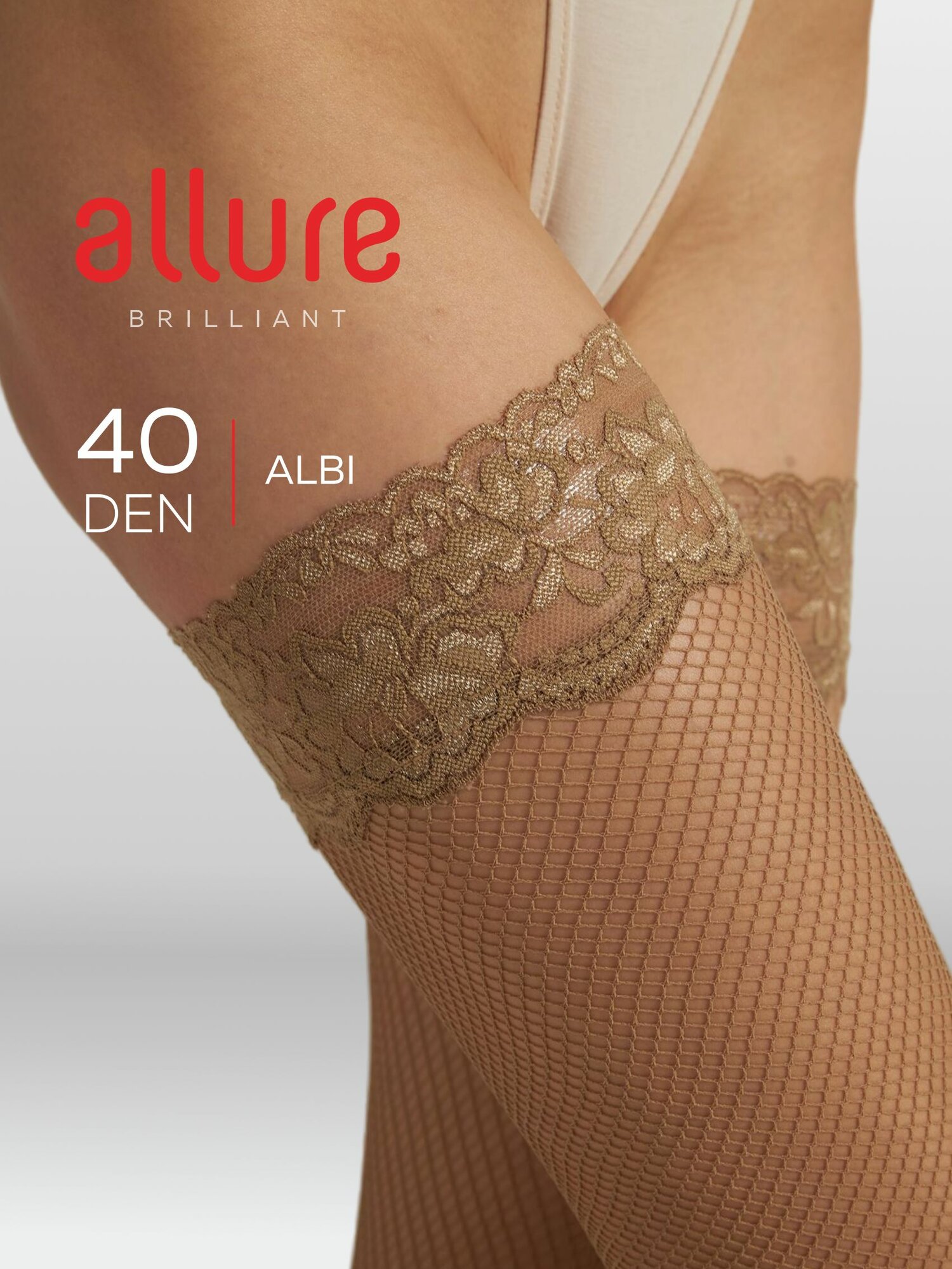 Чулки Allure Albi капроновые женские в сетку, 40 ден