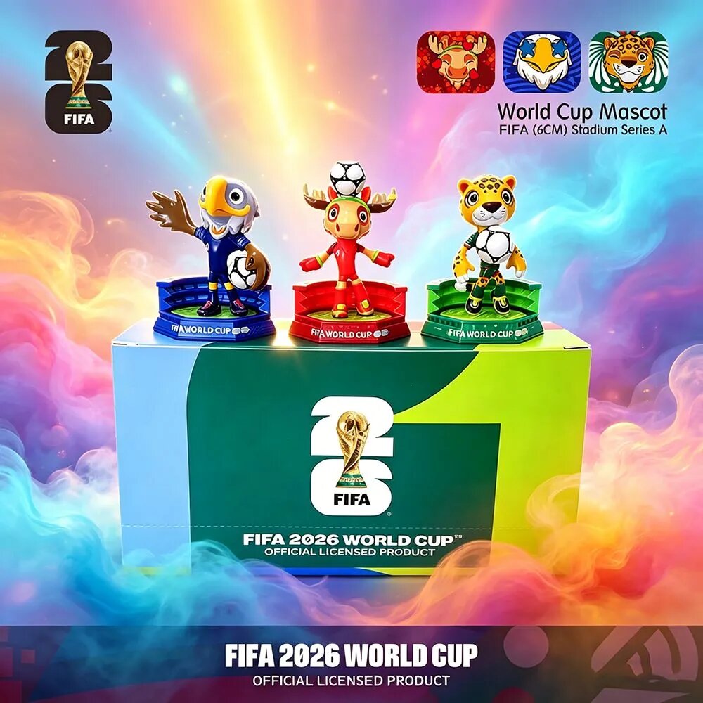 Официально лицензированный набор талисманов ЧМ FIFA 2026 3 штуки мини фигурки Maple Zayu Clutch размер 6 см коллекционные футбольные сувениры
