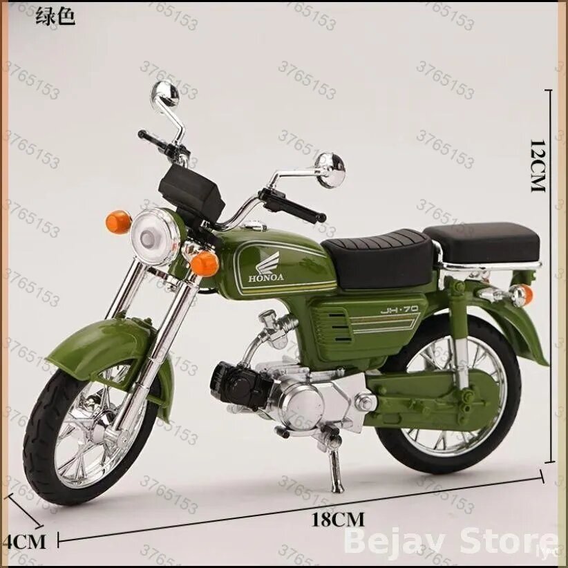 Коллекционная модель мотоцикла Honda Chaly 1:10, металлический ретро мопед, детальная копия, интерьерная игрушка, п
