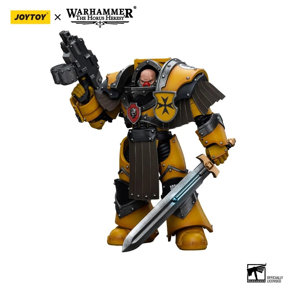 Фигурка JOYTOY Warhammer The Horus Heresy Imperial Fists Lehion Cataphractii Terminator Squad Sergeant with Pwoer Sword / фигурка Joy Toy Имперские Кулаки Фафнир Ранн