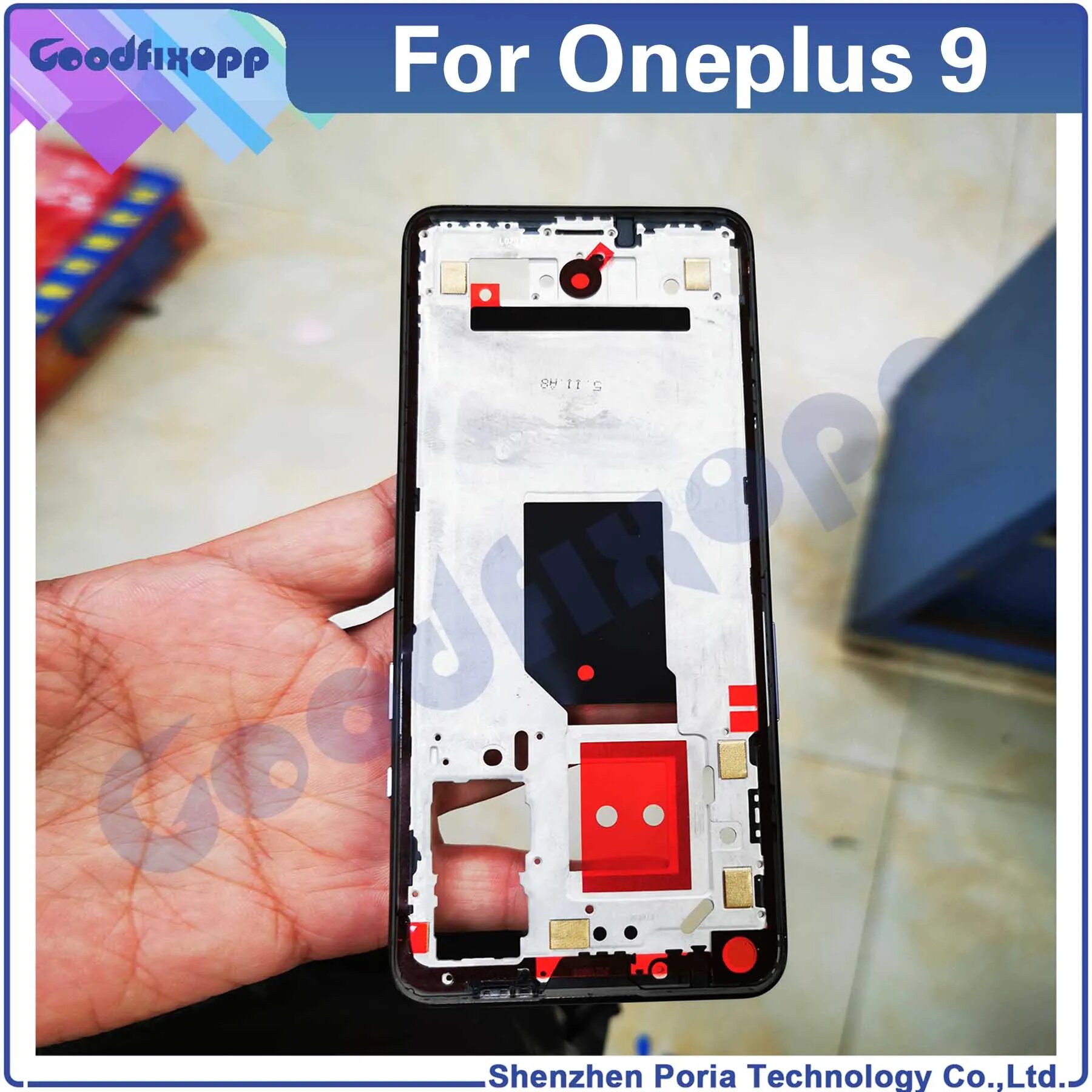 Средняя передняя рамка для Oneplus 9, поддержка LCD-дисплея, средняя лицевая панель, защитный чехол, запчасти для ремонта Oneplus 9