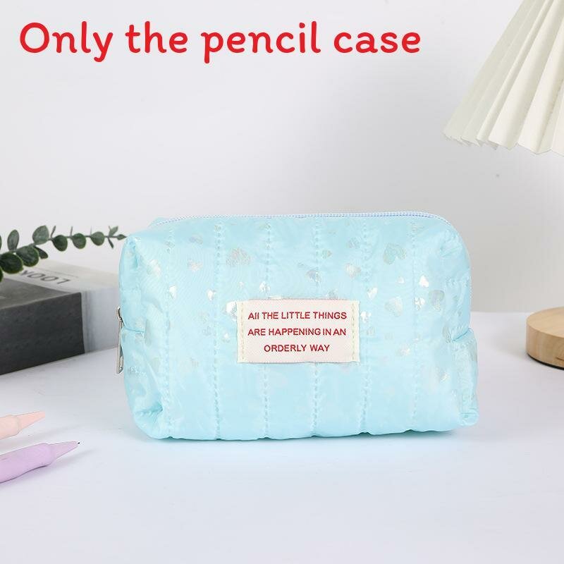 Highvolume pencil organizer for middle school girls with stylish leather finish blue