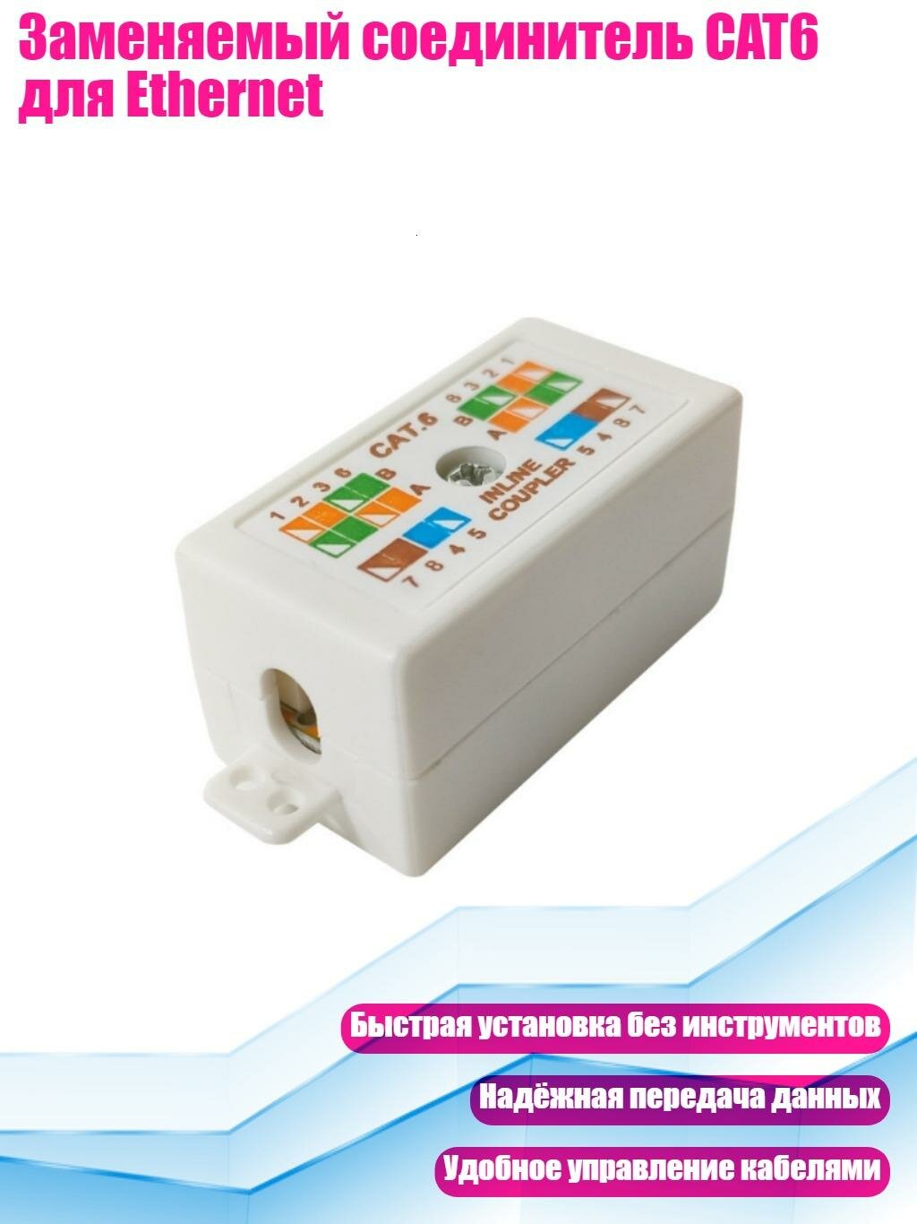 Заменяемый соединитель CAT6 для Ethernet