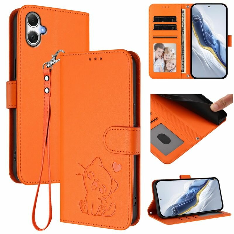 Чехол книжка для Самсунг Галакси A05 4Г и M05 4Г И F05 4Г и A055F ( Samsung Galaxy A05 4G и M05 4G И F05 4G и A055F ) кожаный с магнитной застежкой, с функцией подставки, коротким шнурком