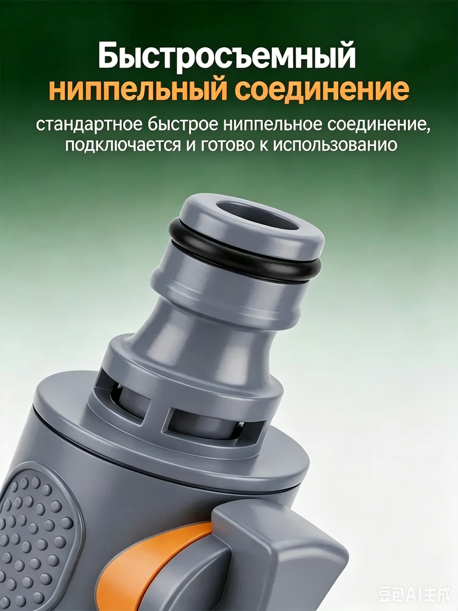 Сливной клапан для резервуара, Резьбовой кран для бочки пластиковой, Оснащен быстросъем для шланга 3/4'