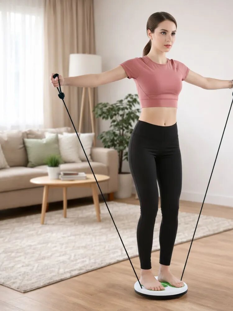 Диск здоровья вращающийся с эспандерами Shark Fit, зеленый