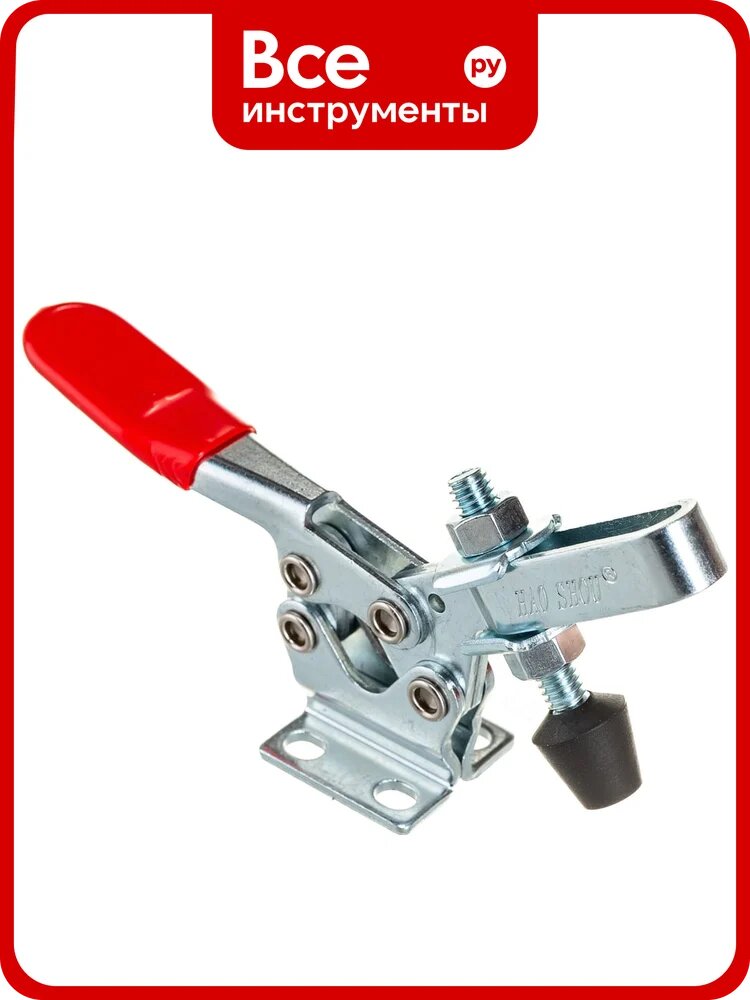Зажим с рукоятью HS CLAMP HS-225-D, нержавеющая сталь, струбцина с пластиковой накладкой для дерева и металла