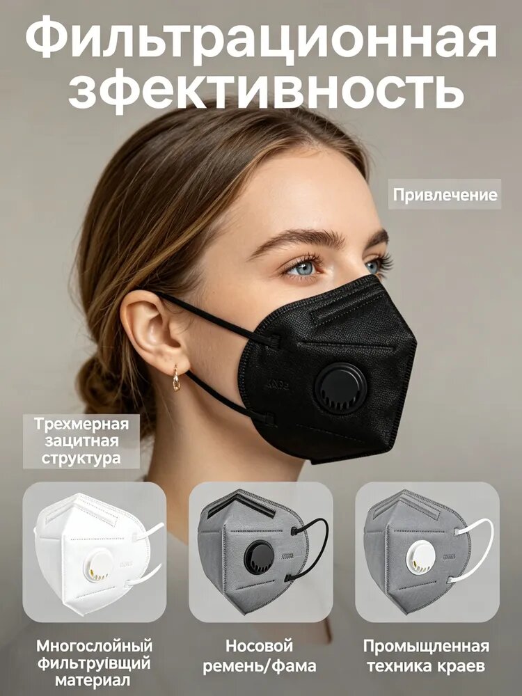 Респиратор профессиональный, FFP2, 10 шт.