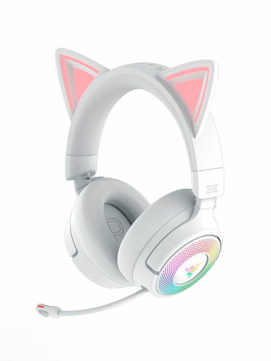 Razer Kraken Kitty V3 Pro - White USB Type-C Игровые беспроводные наушники, с микрофоном, белые
