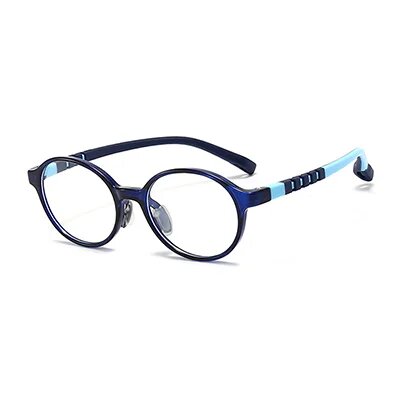 Детские круглые очки TWO Oclock TR90 C3 Blue, Синий