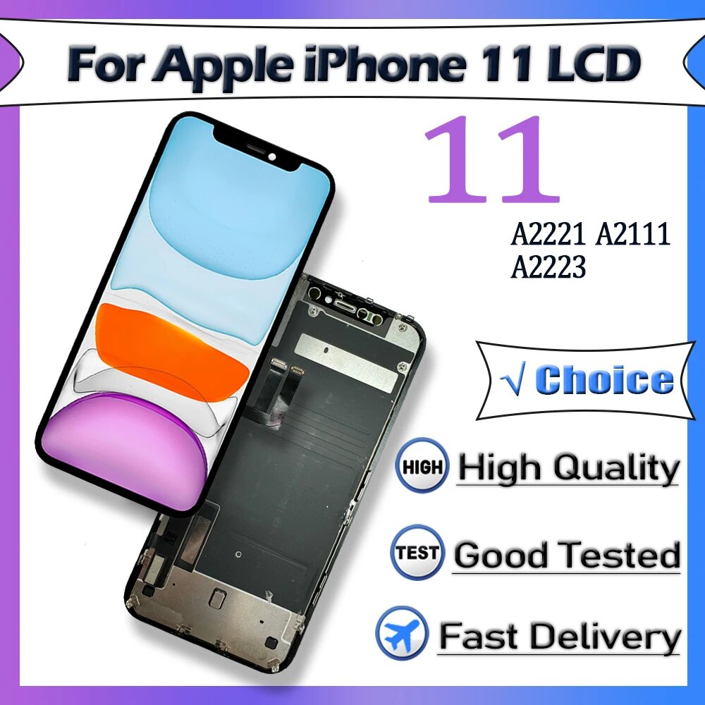 ЖК-дисплей 6,1 AMOLED для iPhone 11 A2221 A2111 A2223, дисплей с сенсорным экраном и дигитайзером, запасные части
