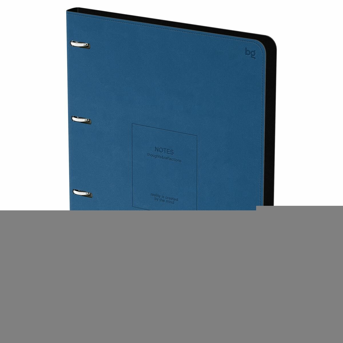 Тетрадь на кольцах 120л, А4 BG "Моно. Синий", клетка, кожзам (N4r120 66416)