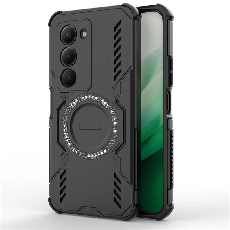 Чехол на Xiaomi Poco M8s 5G, Dark Black, с кольцом