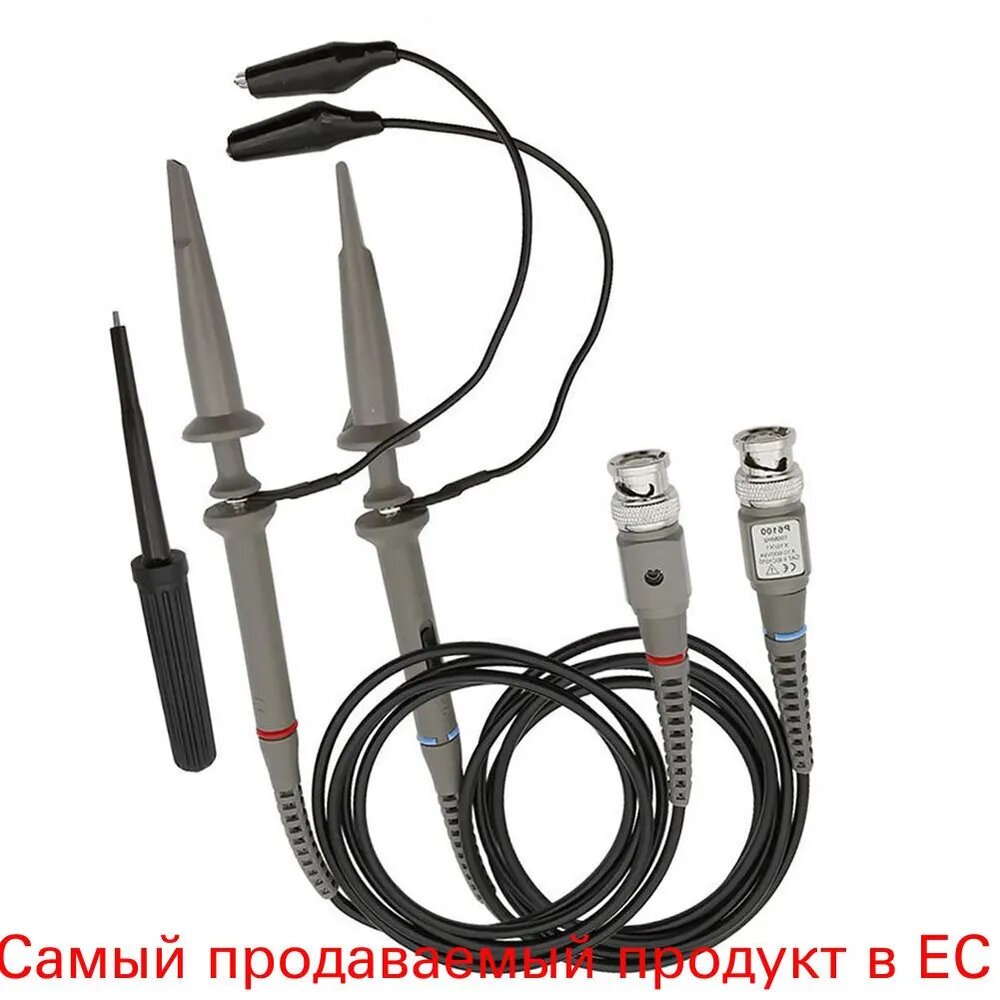 Пара щупов P6100 для осциллографа, 100 МГц, с цветными маркировочными кольцами