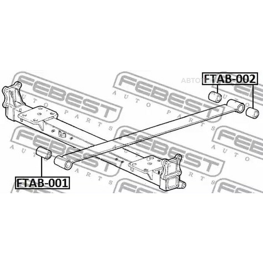 Сайлентблок задн рессоры FIAT DUCATO (230) 1994-2002 FTAB-001 FEBEST FTAB001