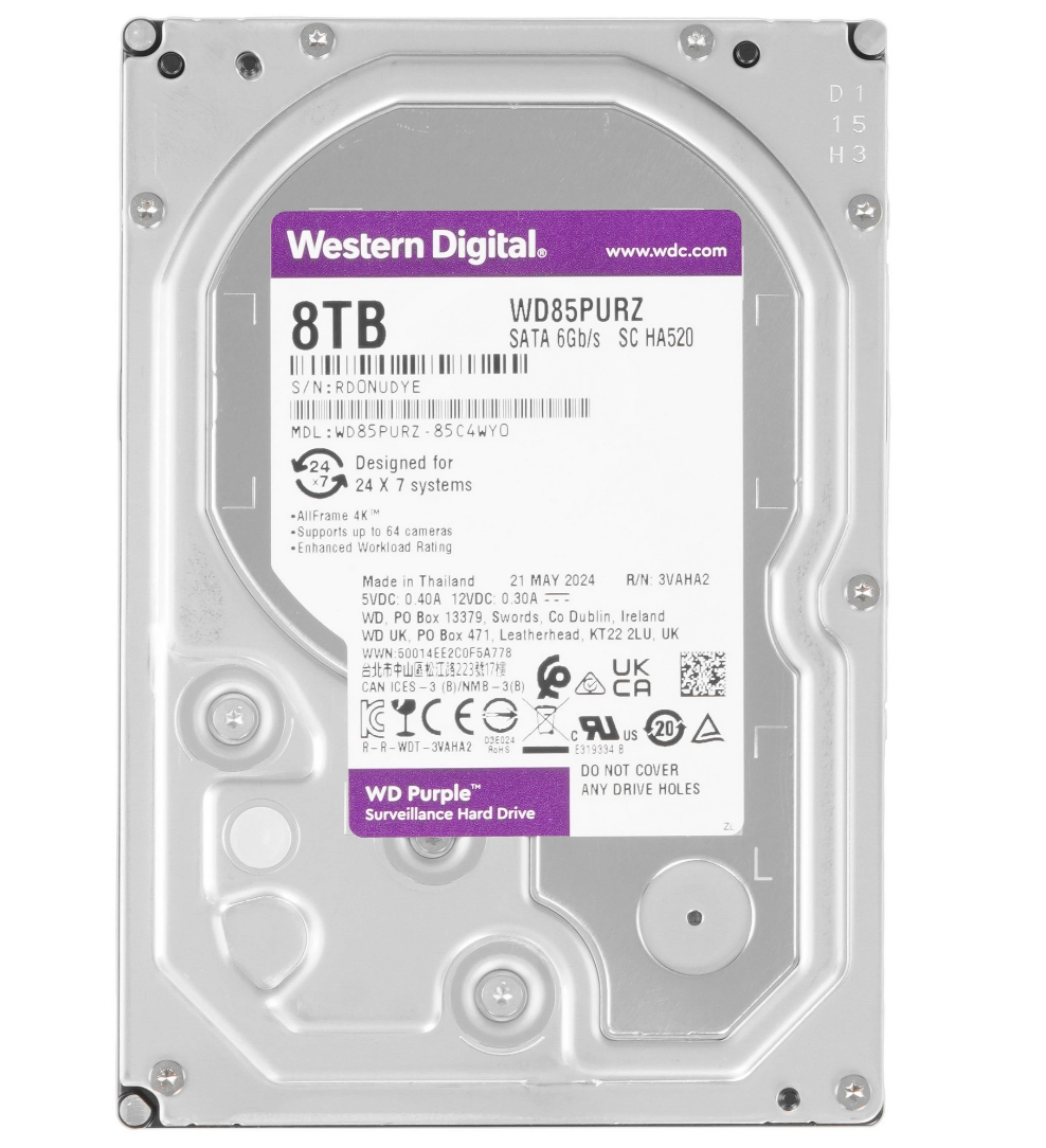 Жесткий диск WD Purple WD85PURZ, 8ТБ, HDD, SATA III, 3.5"