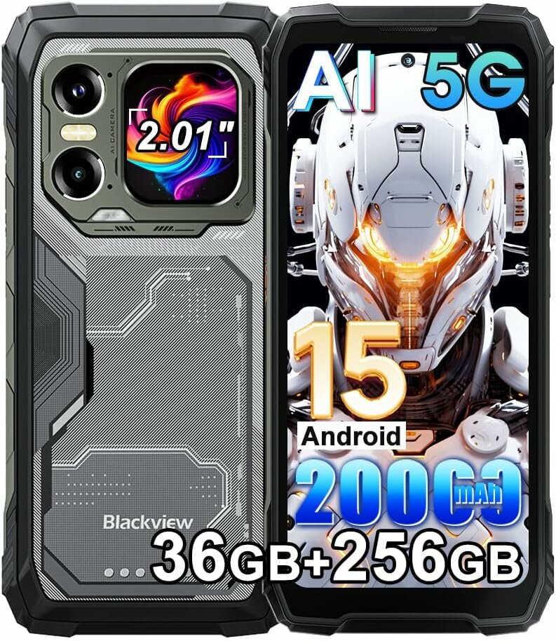 Blackview Xplore 1 5G, 36 (12+24) ГБ + 256 ГБ, 6,78-дюймовый FHD-экран, 20000 мАч