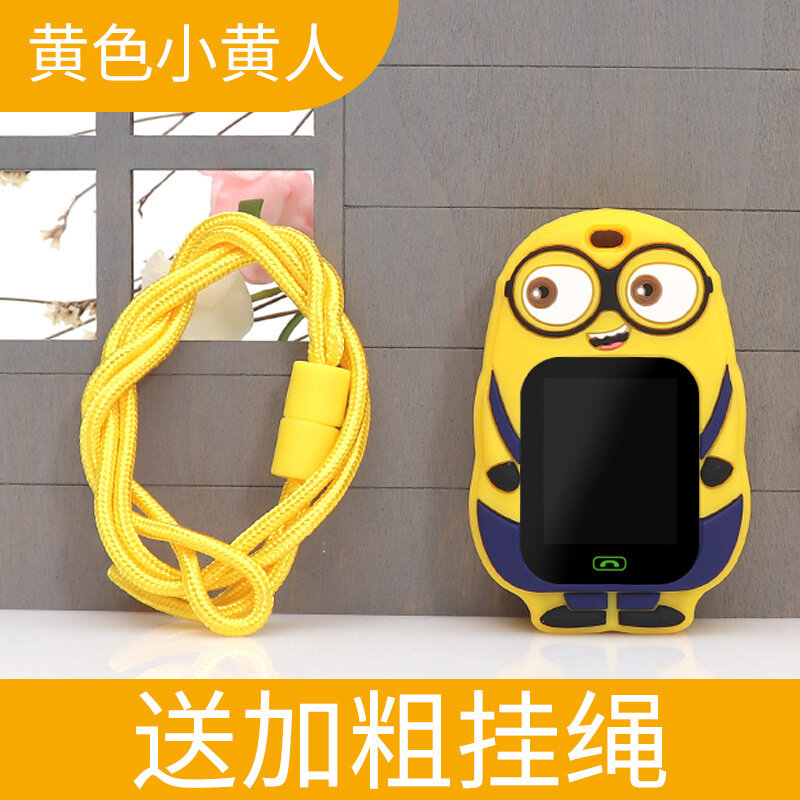 Миньоны. Детский ремешок для умных часов Smart Kids Y02/Y01S, желтый, подвеска на шею