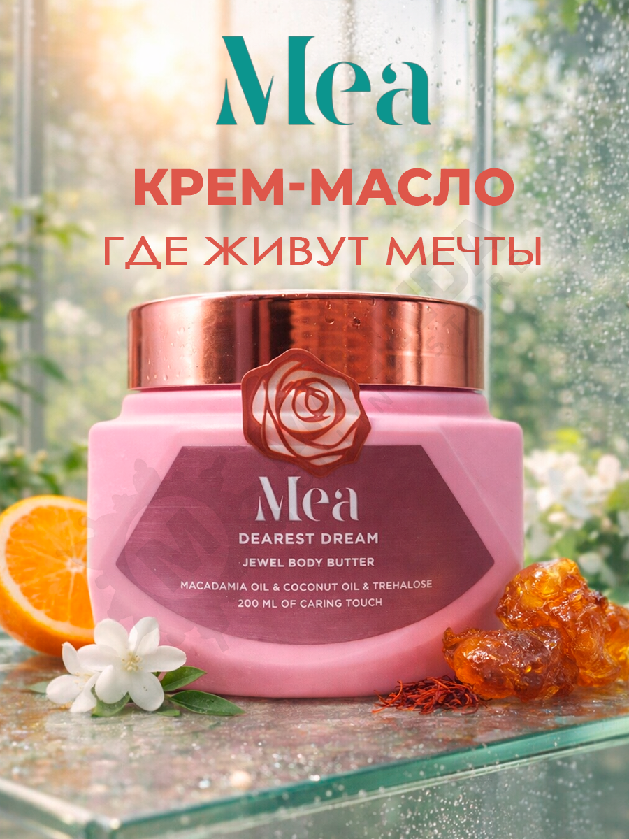 Крем-масло MEA "Где живут мечты", для тела, увлажнение, питание, 200мл