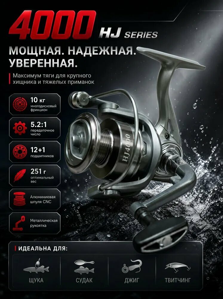 Катушка для спиннинга безынерционная 4000 фидерная катушка для рыбалки, спиннинг, правая/левая рука