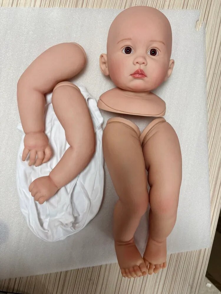 24 дюйма Набор кукол Reborn Baby Julieata, Reborn Doll KIT, карие глаза, без волос