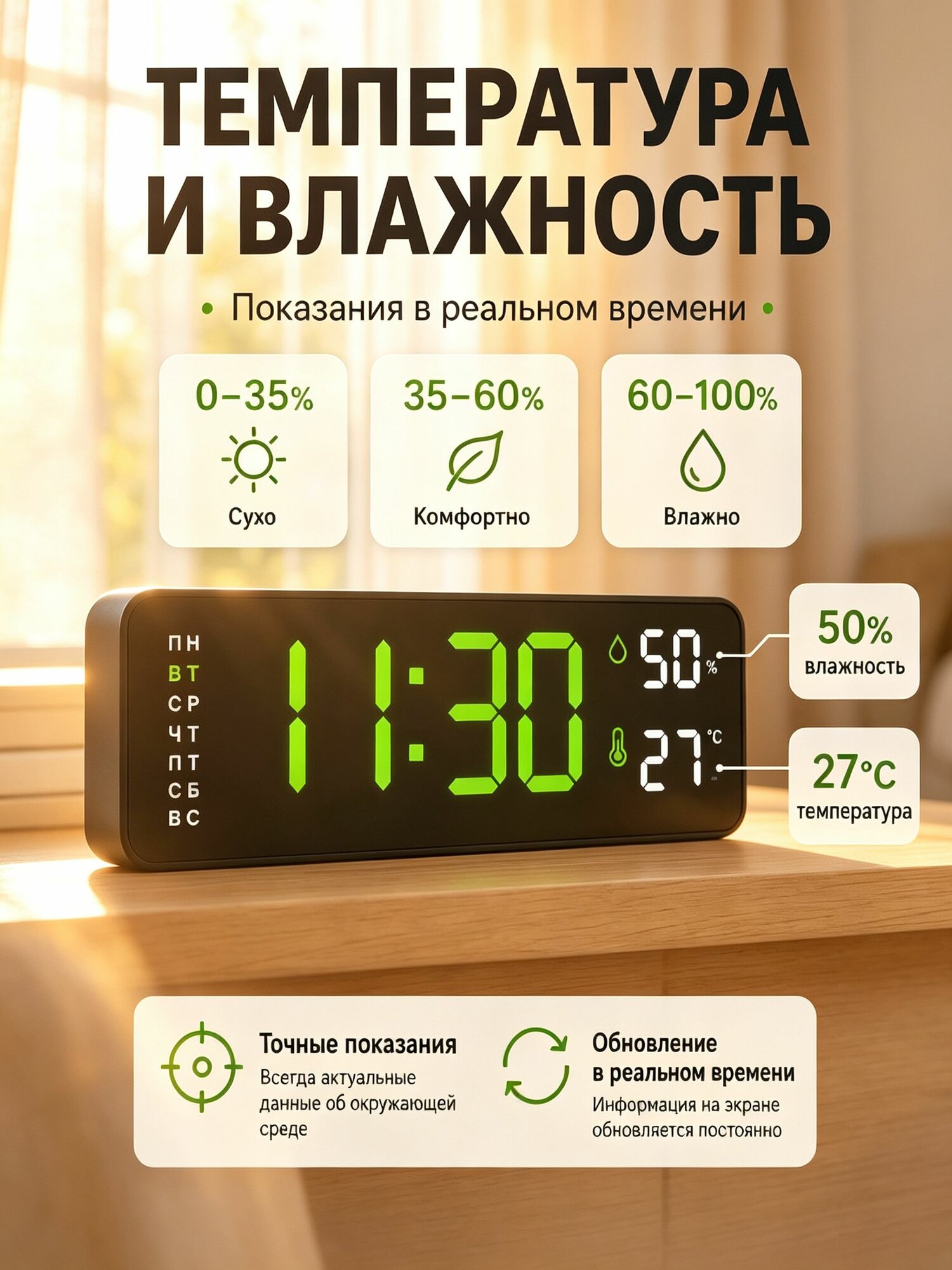 Настольные часы Электронные 1 шт