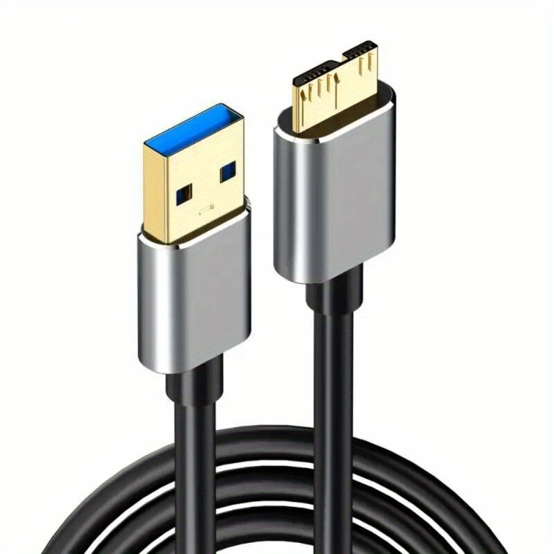 USB 3.0 кабель для внешнего жесткого диска, плоский, штекер USB-A — Micro USB B, ПВХ, 5 Гбит/с, для SSD/HDD, длина 19,69 дюйма