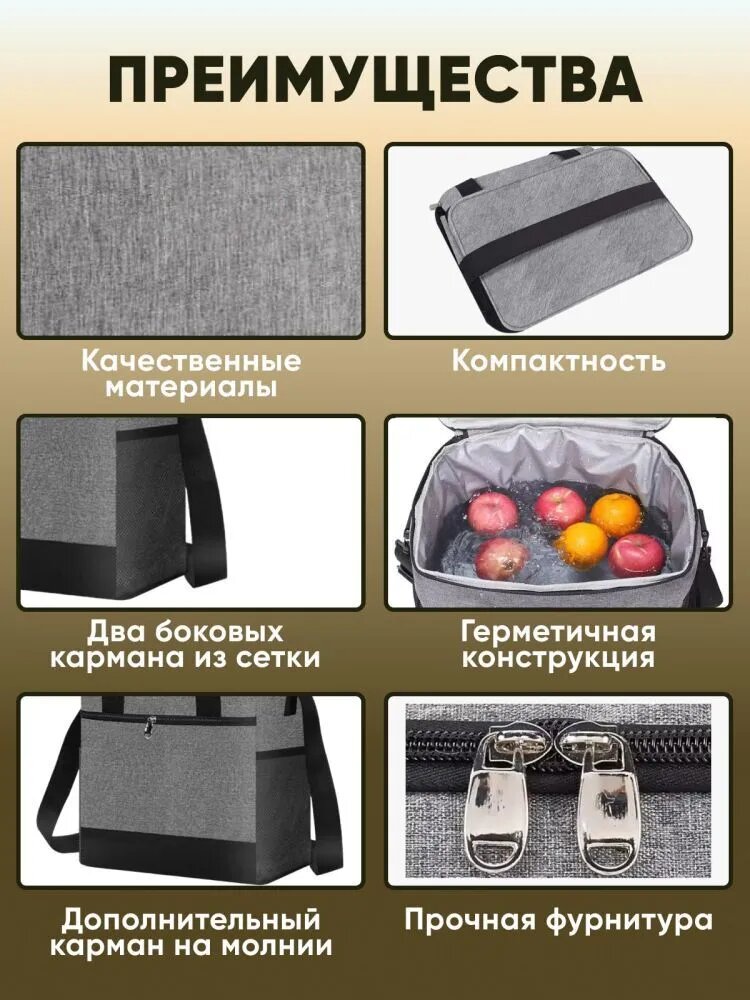 Термосумка объемом 35 литров из материала оксфорд для хранения и переноски продуктов — фото 1