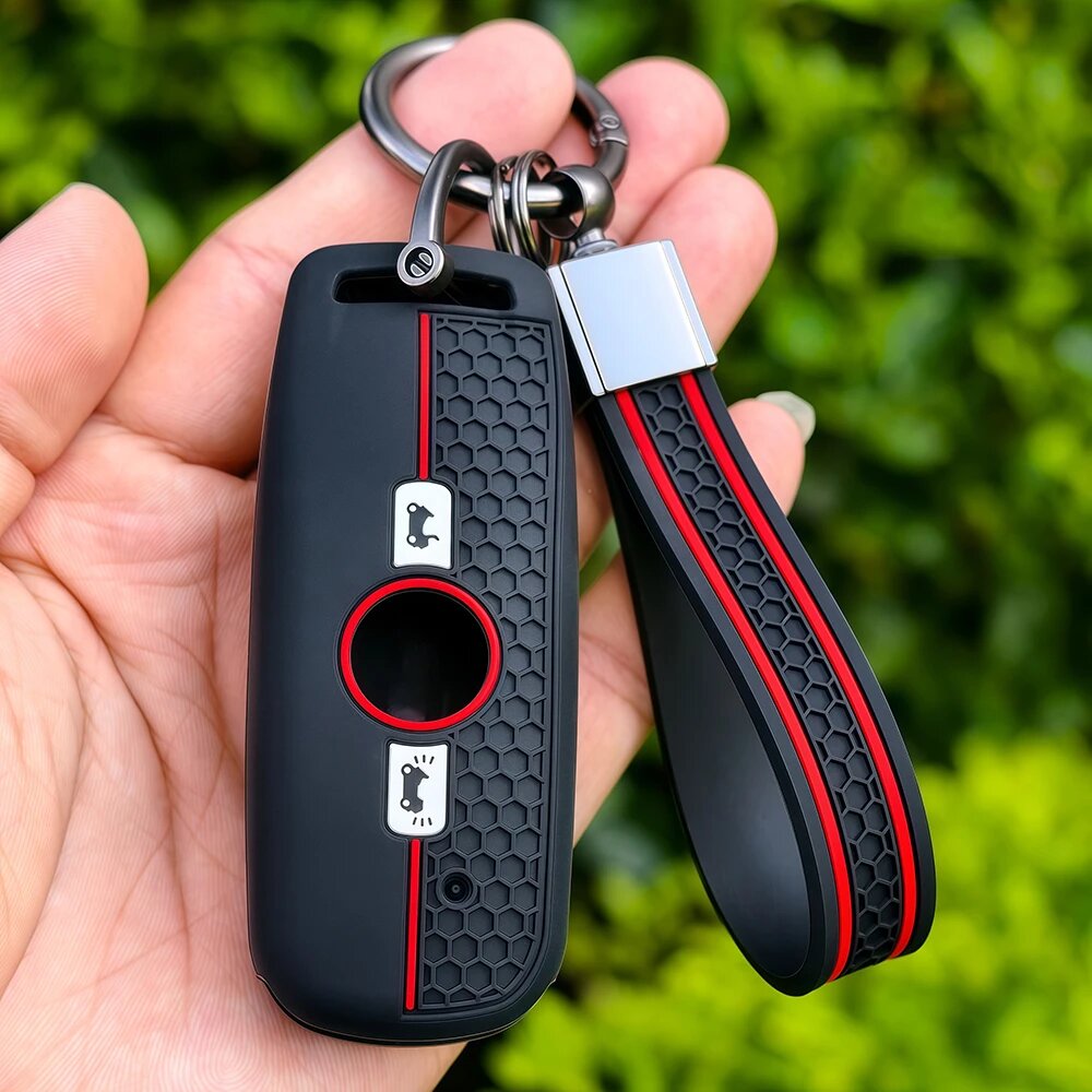 Силиконовый чехол для ключей мотоцикла Honda GL1800 Gold Wing GoldWing 2018 2019 Keychain Red Line