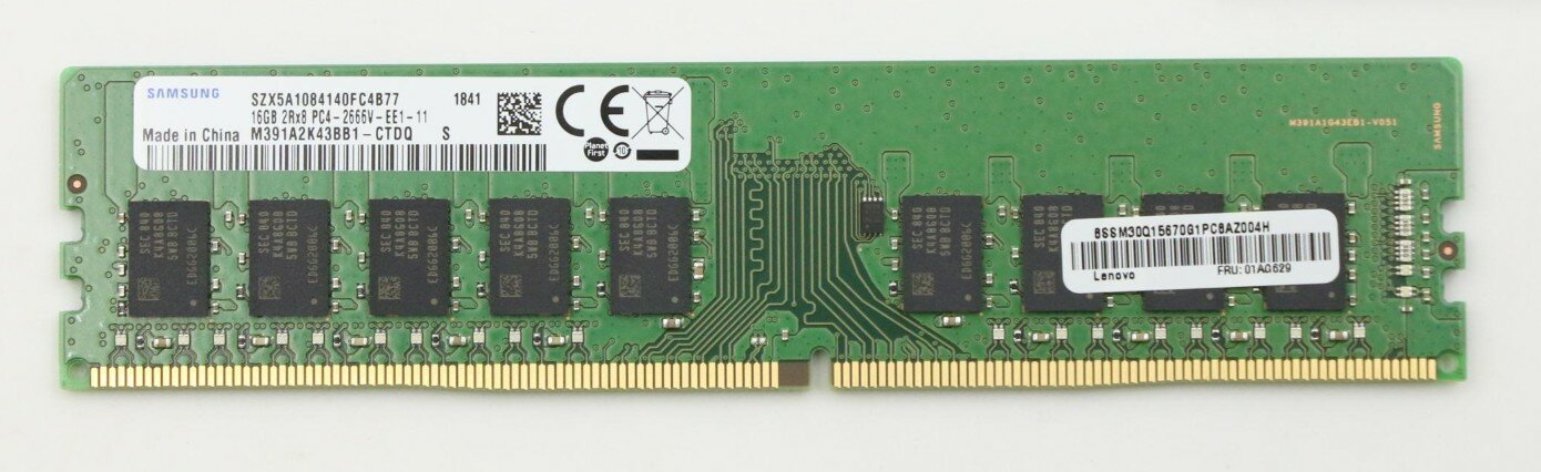 Оперативная память Samsung 16 ГБ DDR4 2666 МГц DIMM CL19 M391A2K43BB1-CTDQ