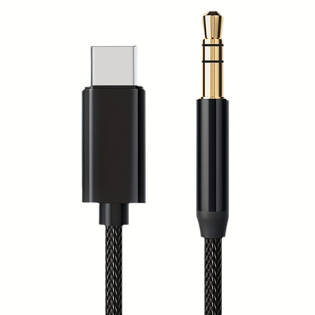 Переходник USB-C на 3.5 мм (AUX) аудиокабель для автомобиля, смартфона, ноутбука, планшета, без внешнего питания, 1 шт.