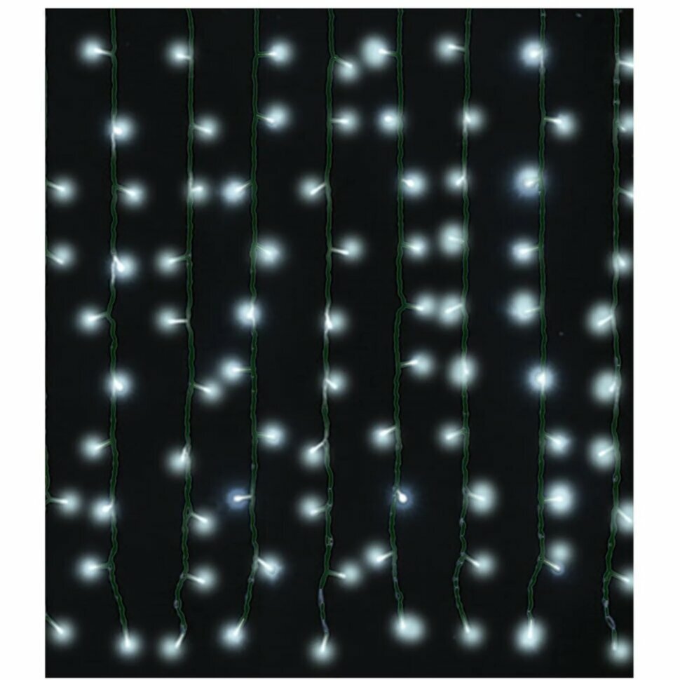 Гирлянда светодиодная 220LED ламп,300x200cм,220B, холодн бел,8реж, IP20,92813, 2118784