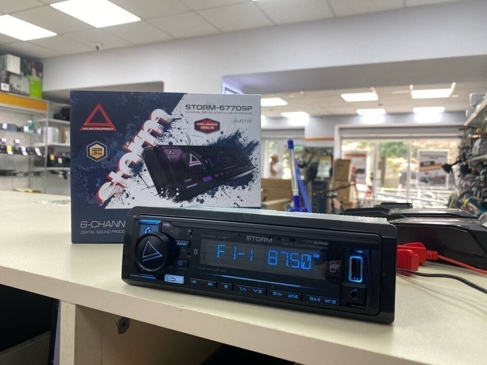 Автомагнитола процессорная AurA STORM-677DSP 4х51 Вт, с Bluetooth, AUX, USB