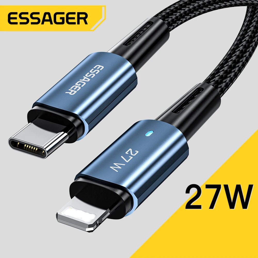 Essager 27W USB-C - Lightning, Blue, 1 м