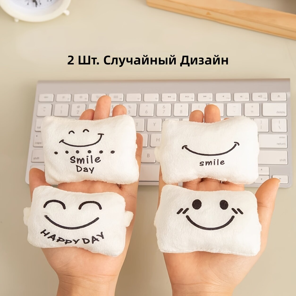 Подставка под запястья для клавиатуры и мыши, комплект 2 шт, эргономичная пена с памятью формы, случайный узор, нескользящее основание