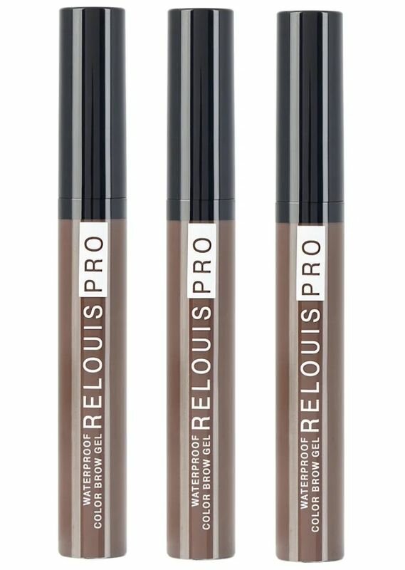 Relouis Гель для бровей водостойкий оттеночный PRO Waterproof Color Brow Gel, тон 03 Brown, 6г - 3 штуки