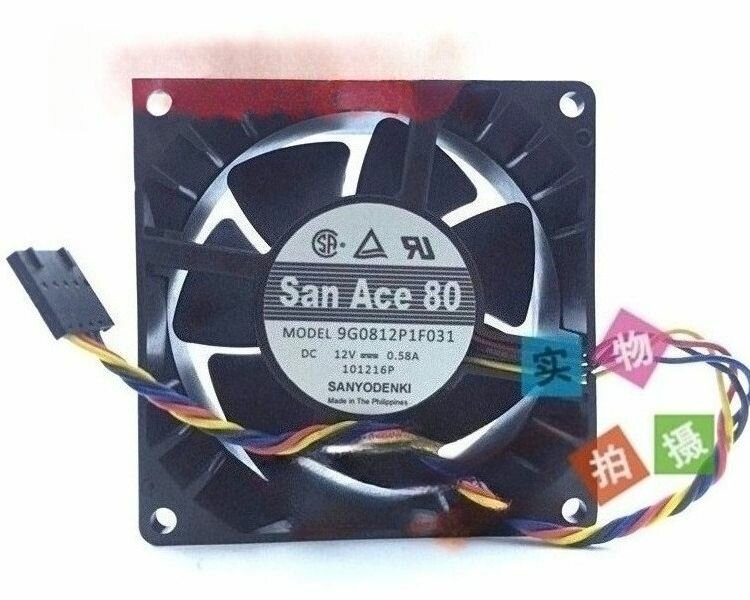 Sanyo 8038 8CM 9G0812P1F031 12V 0.58A 4 провода ШИМ высокий вентилятор воздушного потока -