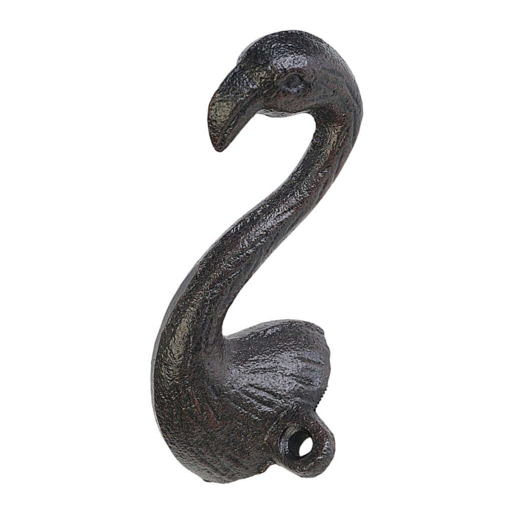Decorative Cast Iron Coat Hook Bird Outline, Mounted Home Hanger for Bedroom Closet Order, Antique Holder Supporting Sca