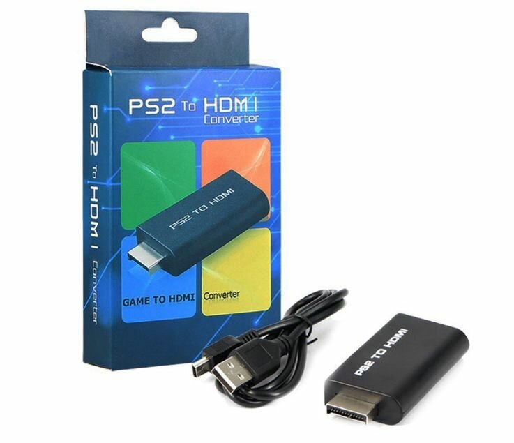 Кабель - переходник (адаптер, конвектор) с Sony Playstation 2 PS2 на HDMI для мониторов, телевизоров приставок, проекторов